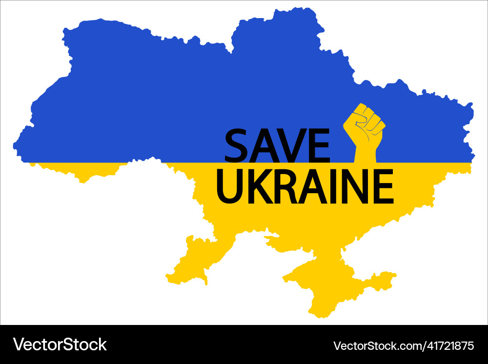 Ukraine map of the flag Royalty Free Vector Image