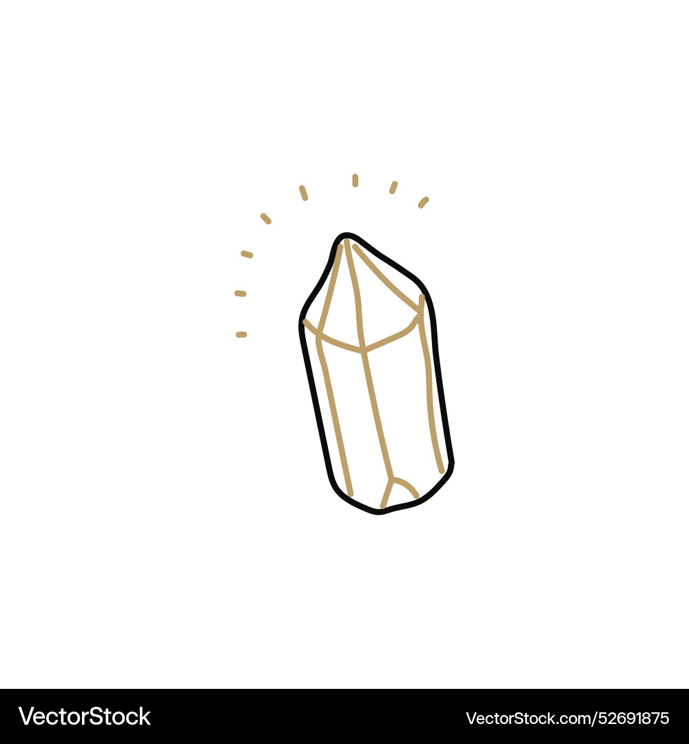 Wicca magic crystal icon in flat cartoon style Vector Image