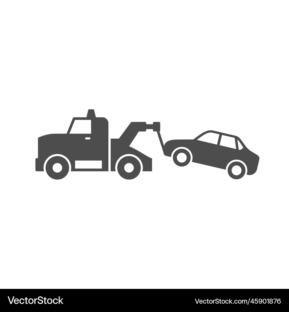 Car evacuation service glyph icon Royalty Free Vector Image
