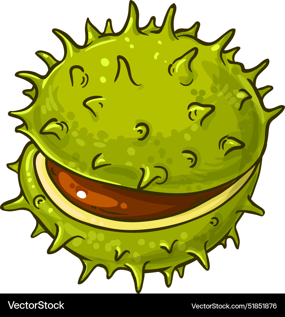 Chestnut nut colored detailed Royalty Free Vector Image