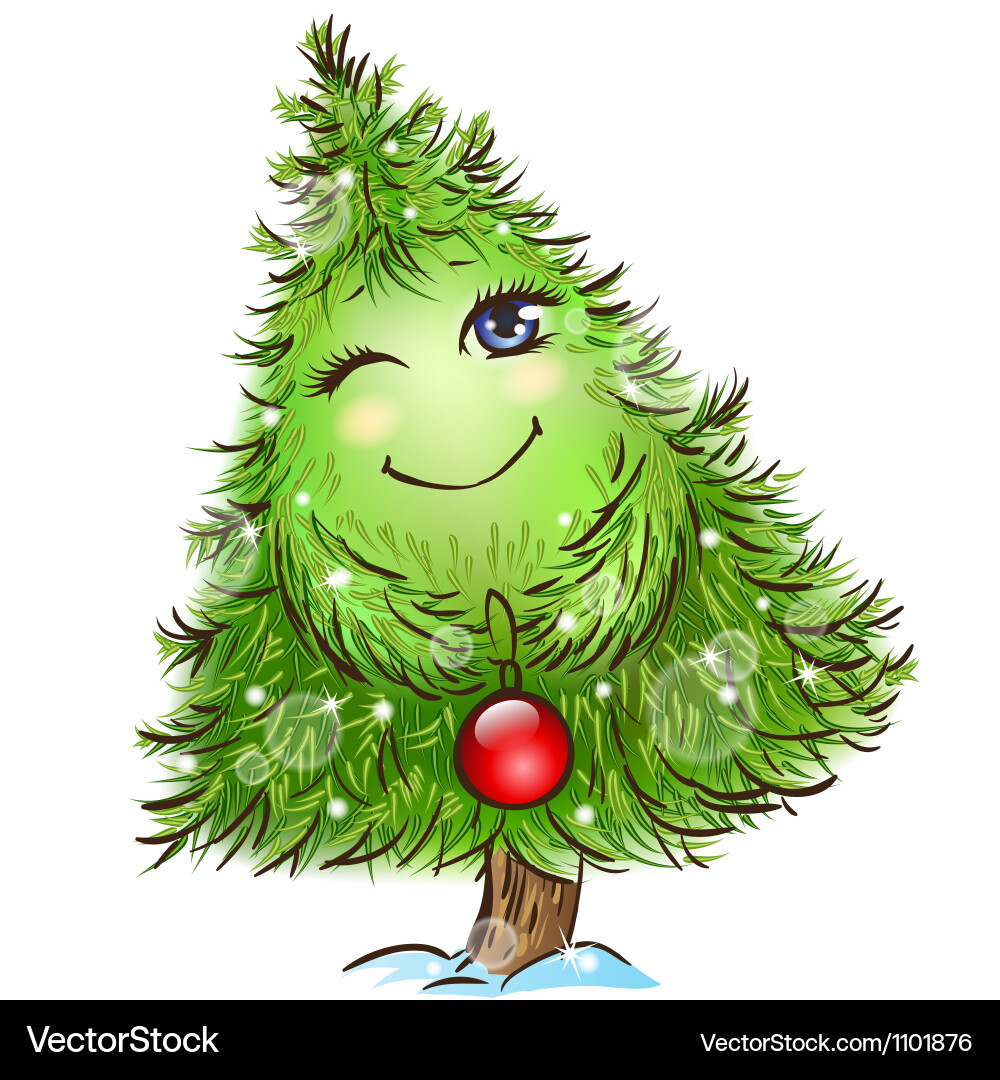 Cute little christmas tree Royalty Free Vector Image