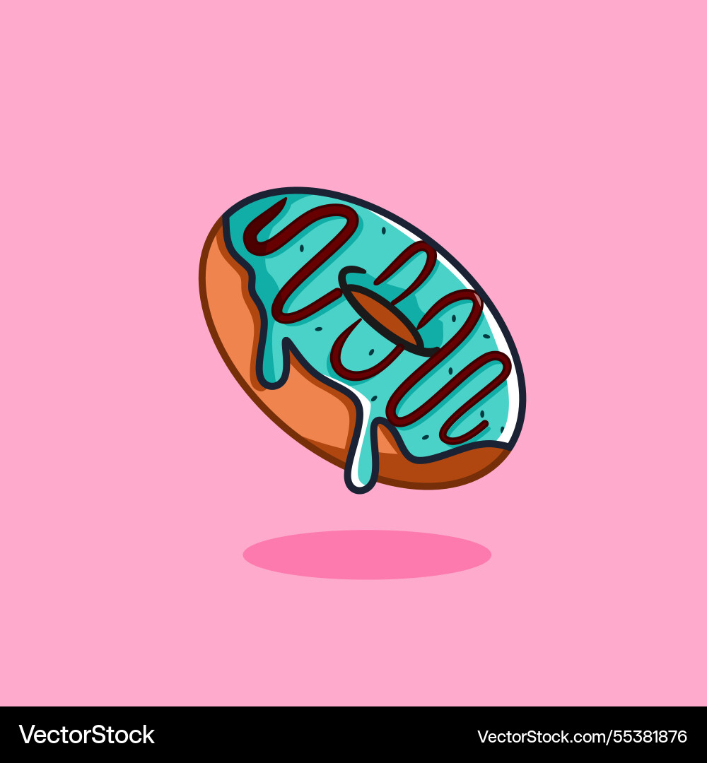 Dripping mint donut Royalty Free Vector Image - VectorStock