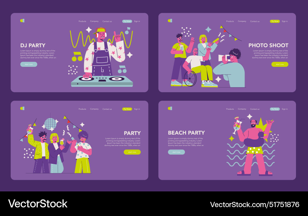 Party flat Royalty Free Vector Image - VectorStock