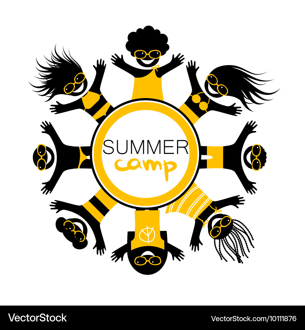 Summer camp template Royalty Free Vector Image
