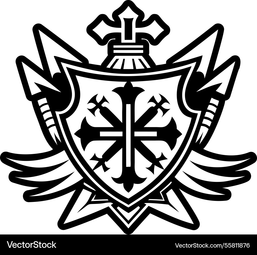 Templar knight artwork glyph icons Royalty Free Vector Image