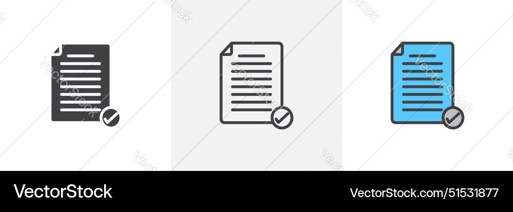 Accept document icon set summary done sign Vector Image