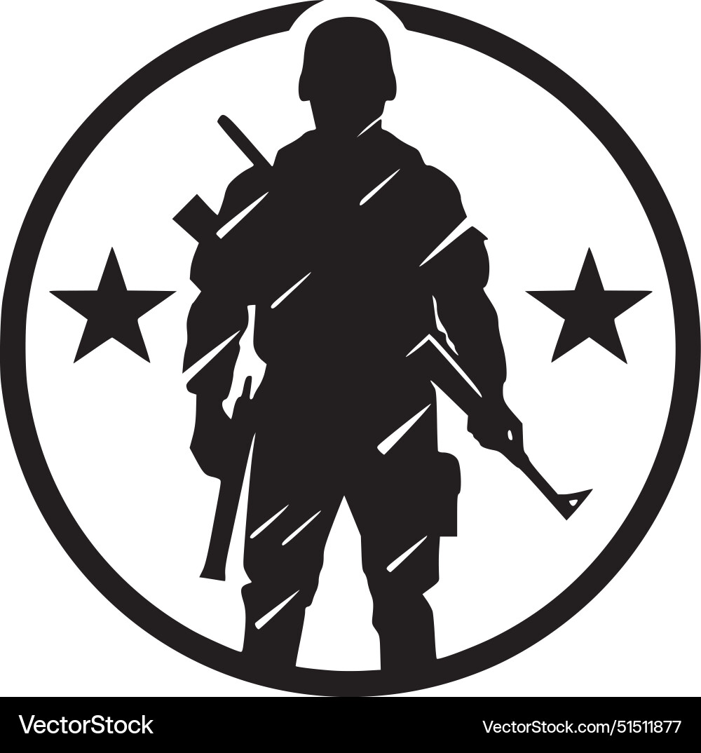Army - minimalist and flat logo Royalty Free Vector Image