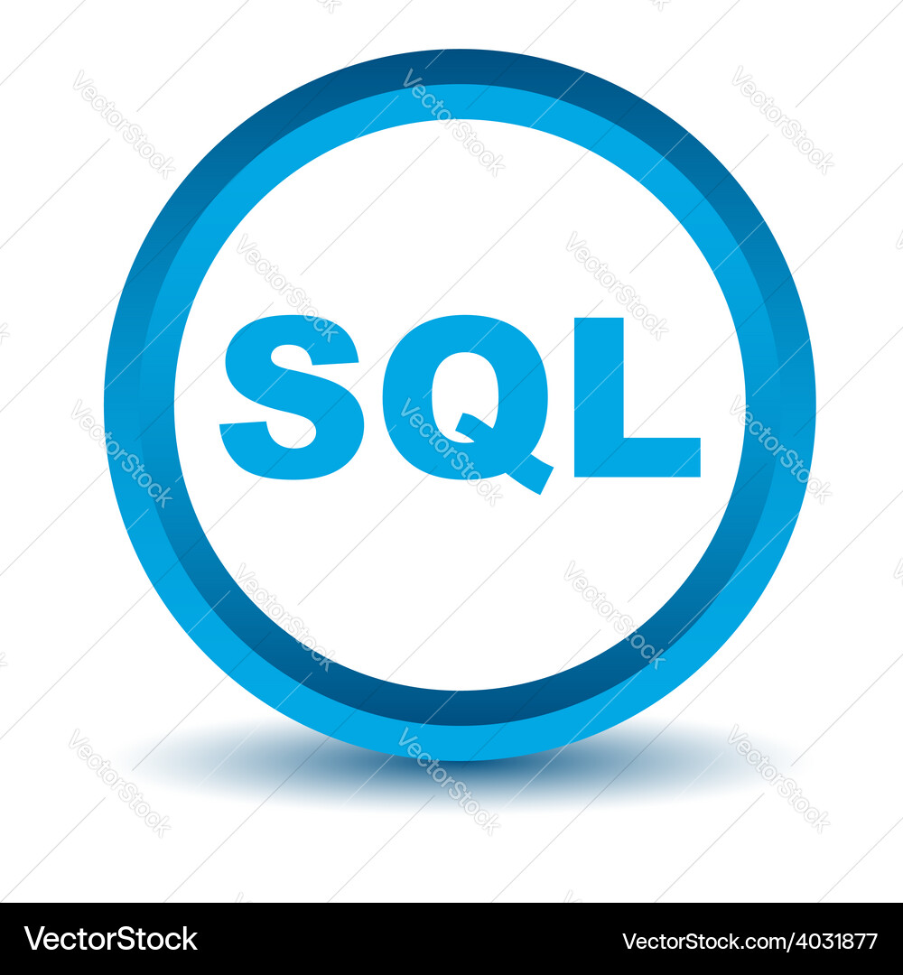 Blue sql icon Royalty Free Vector Image - VectorStock