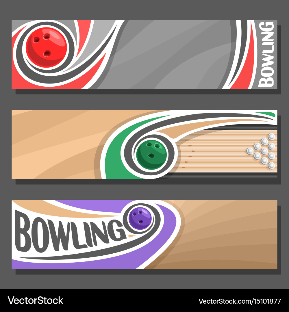 Bowling Banners & Graphics Royalty Free Vector Image