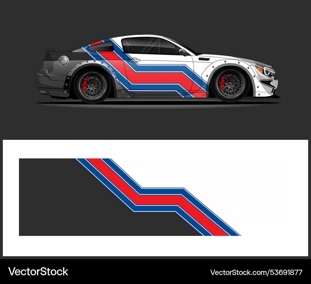 Car wrap vinyl sticker designs concept Royalty Free Vector