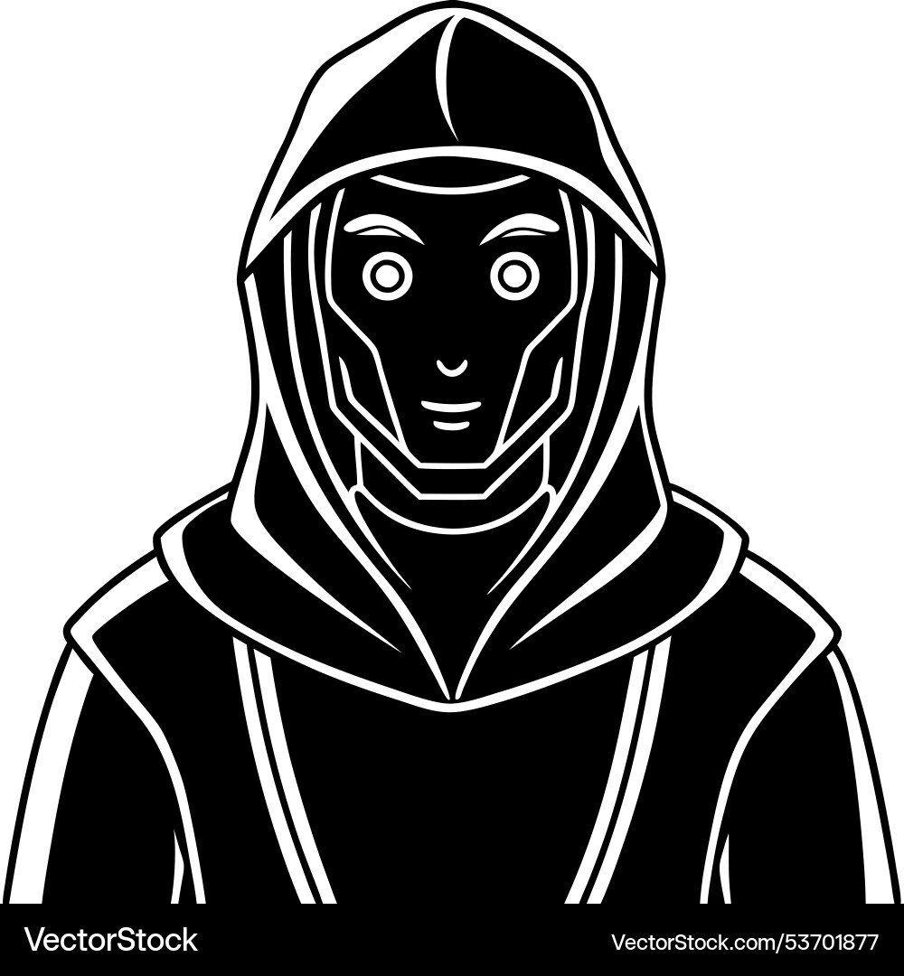 Faceless thief alone in the dark ai scary Vector Image
