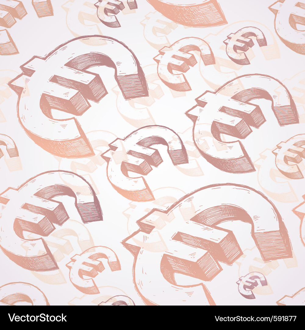 Hand drawn euro signs Royalty Free Vector Image