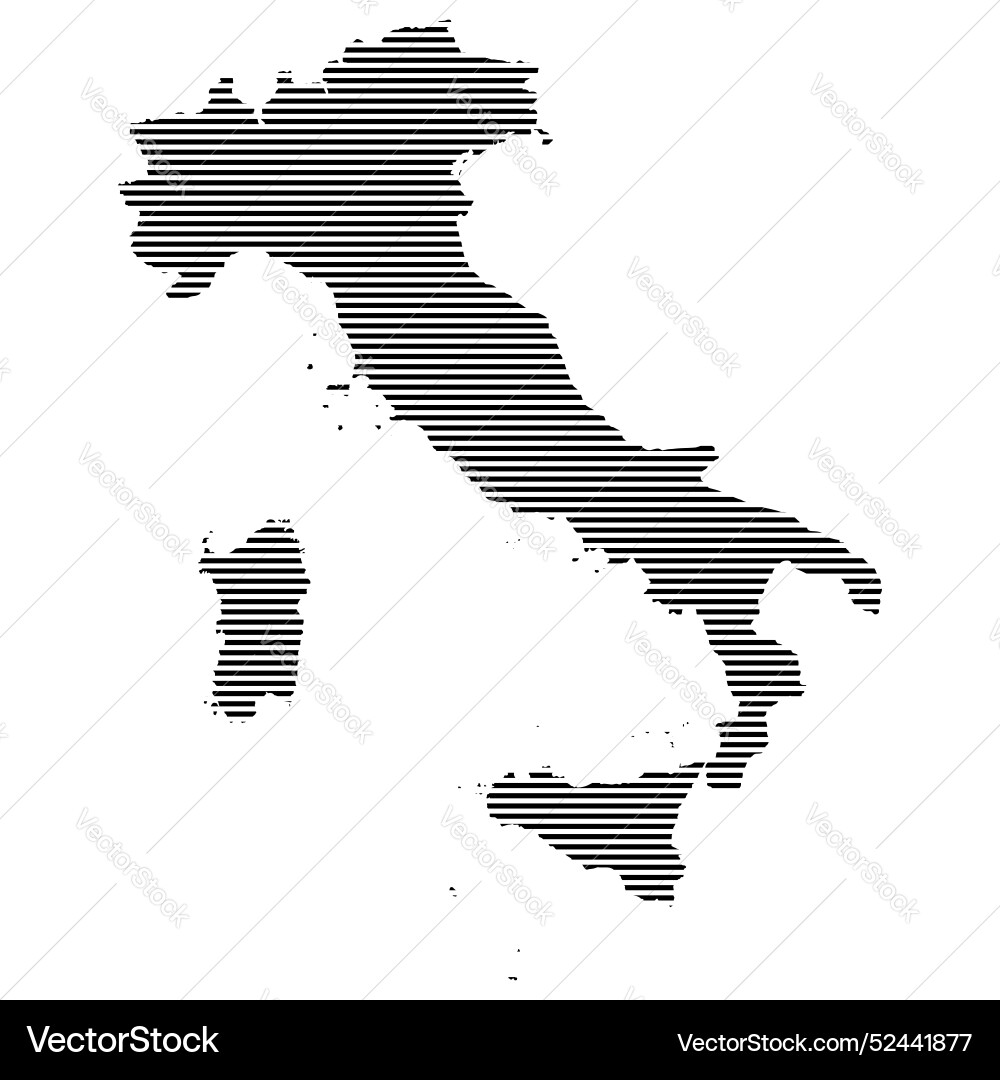 Italy map with lined pattern Royalty Free Vector Image