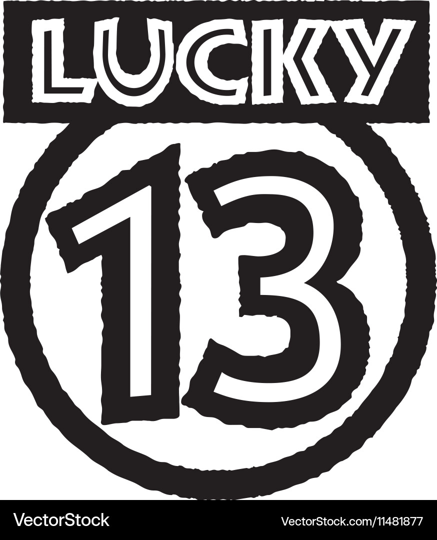 Lucky 13 emblem Royalty Free Vector Image - VectorStock