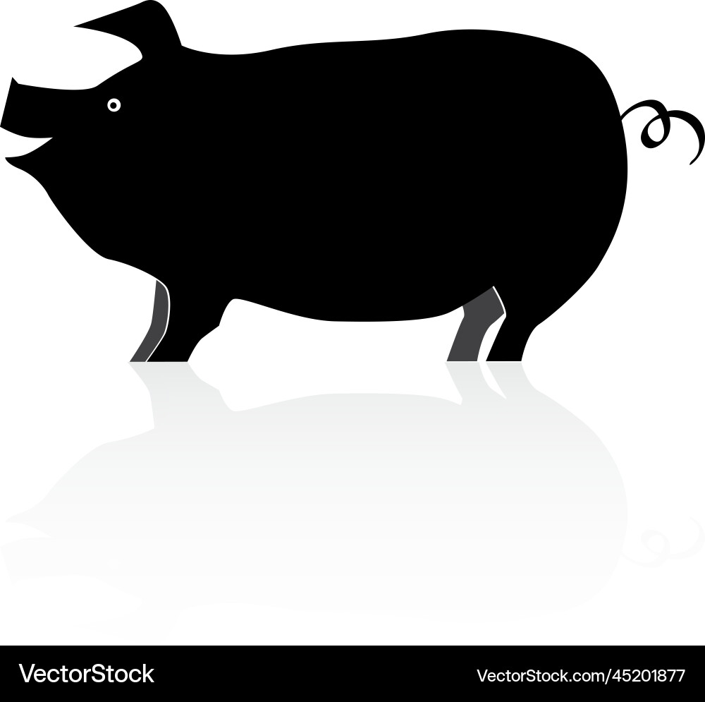 Pig animal icon pork meat Royalty Free Vector Image