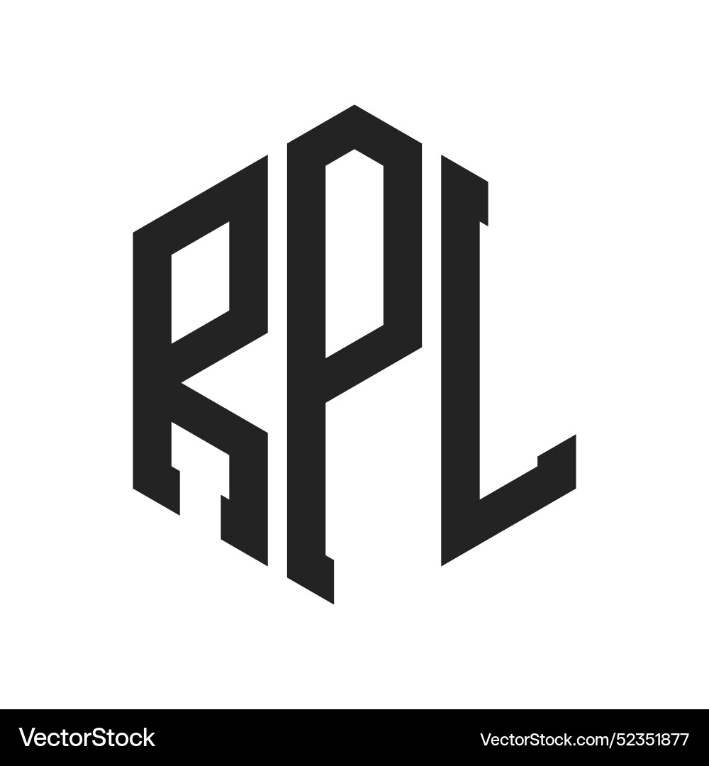 Rpl logo design initial letter monogram Royalty Free Vector