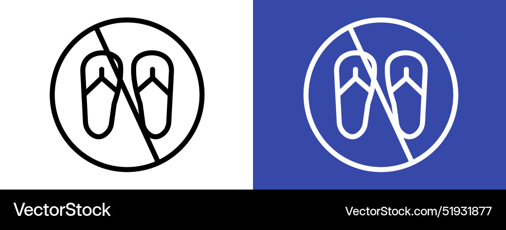 Sandals prohibited sign indicating only closed Vector Image