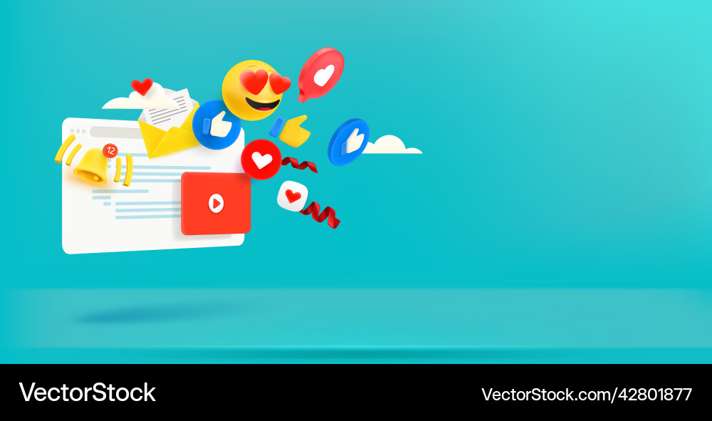 Social media communication horizontal banner Vector Image
