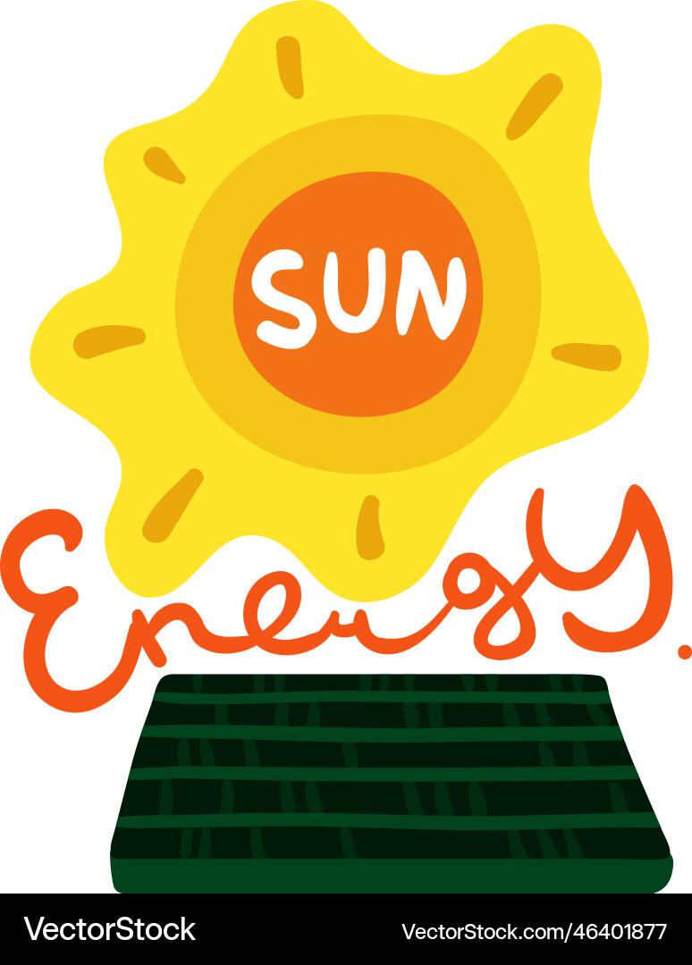 Sun energy emblem Royalty Free Vector Image - VectorStock