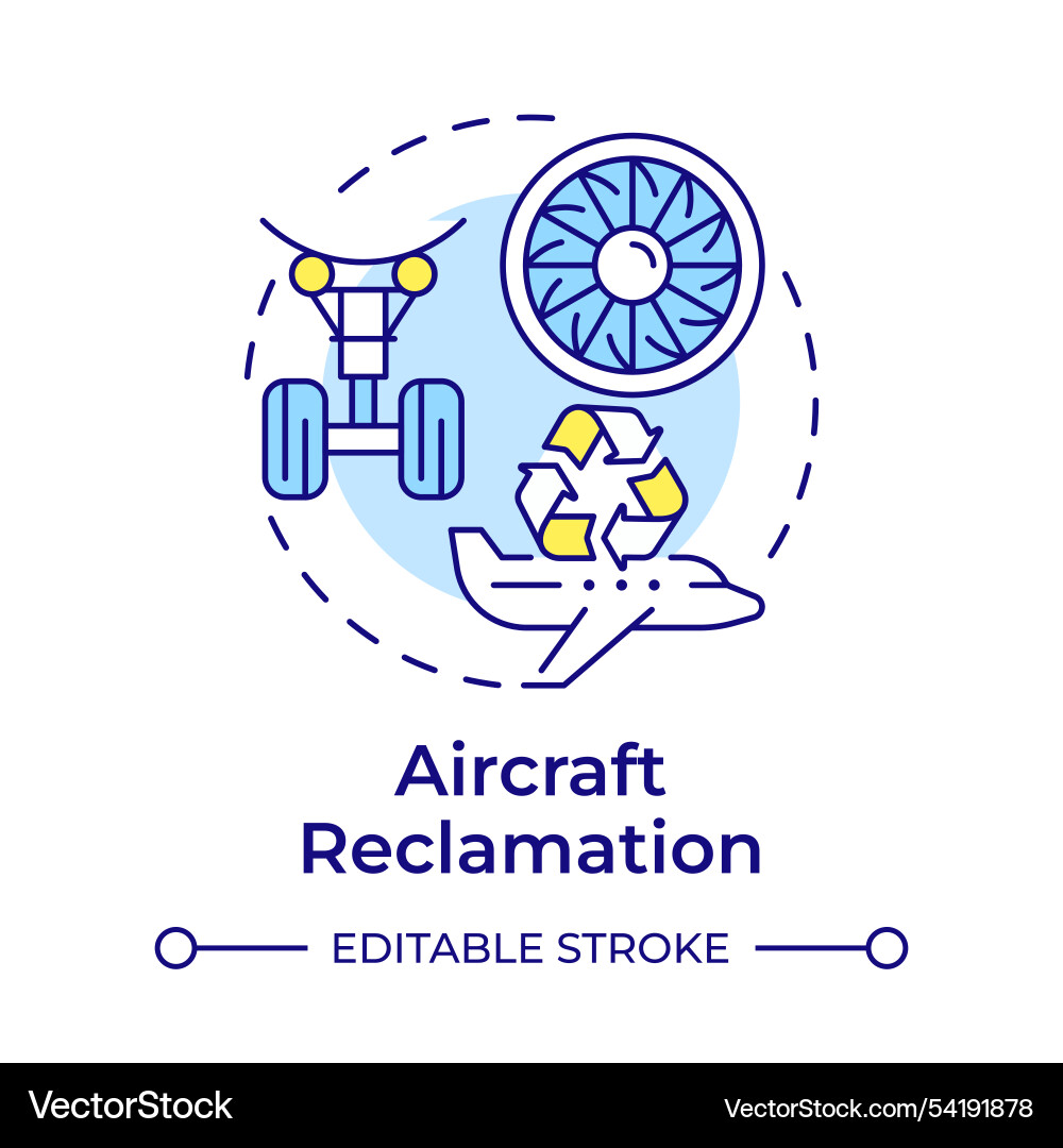 Flugzeug-Reklamation Multi-Farb-Konzept-Ikone Vektorbild