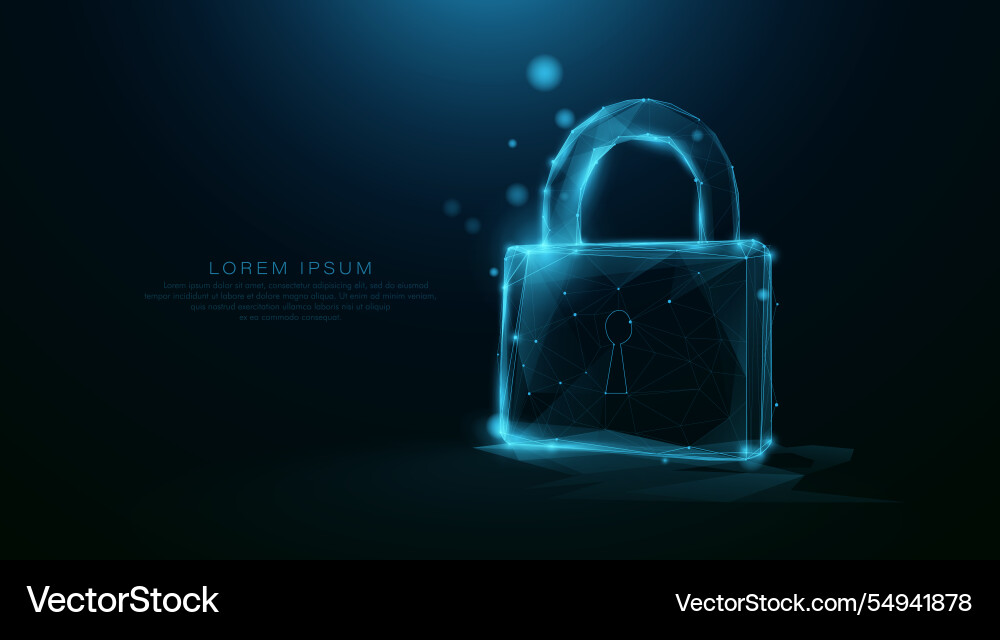 Cybersecurity concept with digital padlock Vector Image