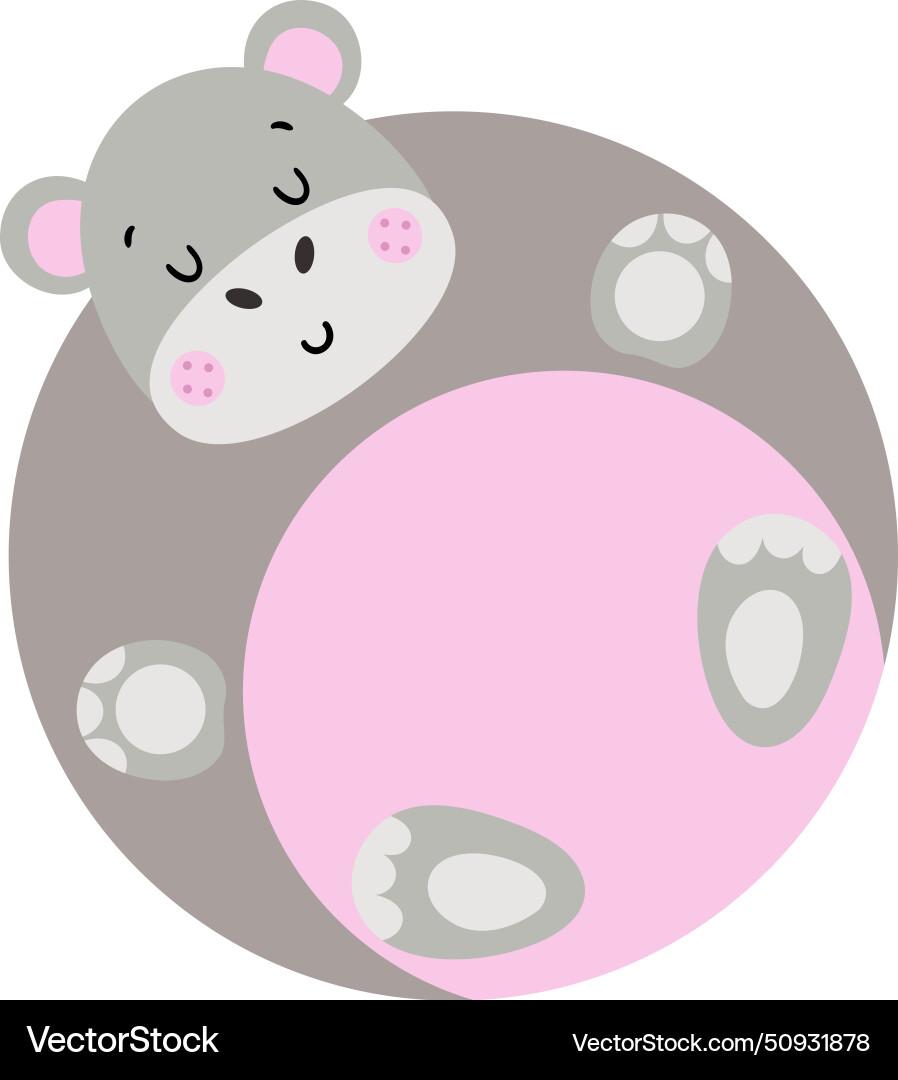 Funny hippo with round body Royalty Free Vector Image
