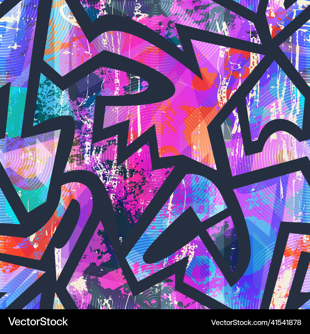 Grunge abstract geometric seamless pattern Vector Image