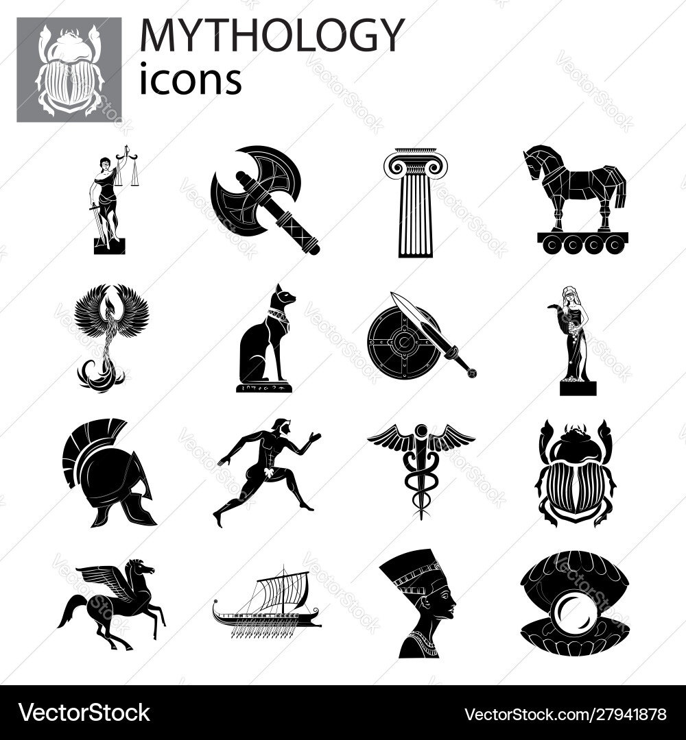 Mythological Icon Set Royalty Free Vector Image