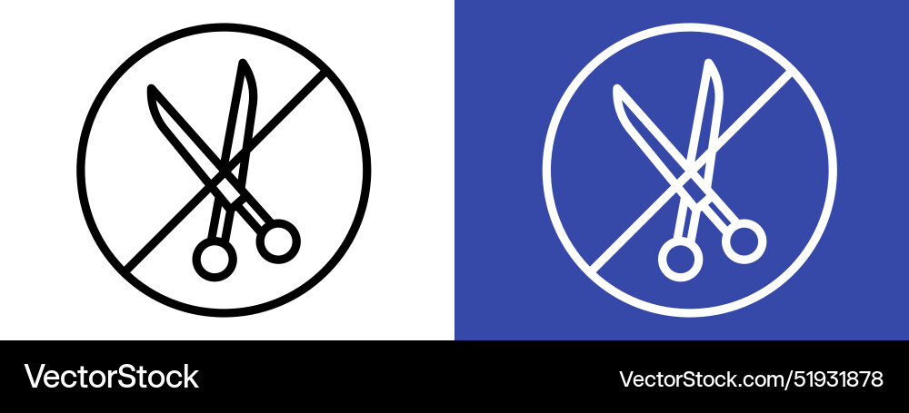 No scissors or knives permitted sign for safety Vector Image