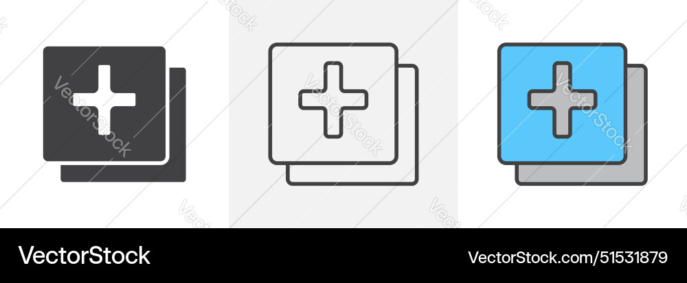 Add apps icon set plus page symbol Royalty Free Vector Image