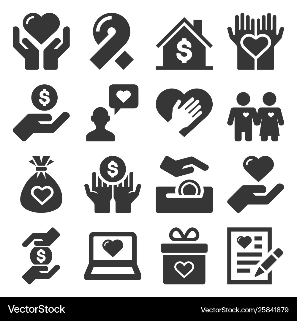 Charity & Donation Icons Royalty Free Vector Image