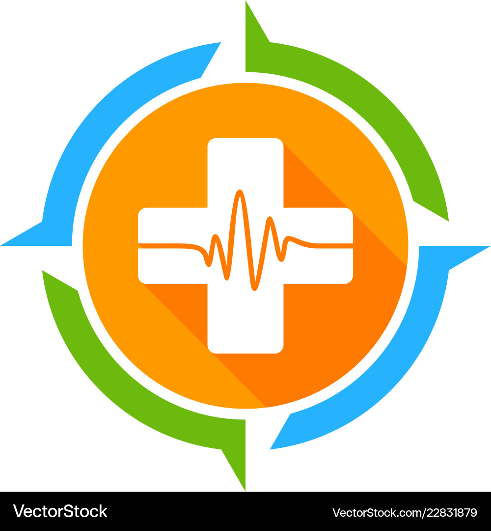 Compass medical logo icon design Royalty Free Vector Image