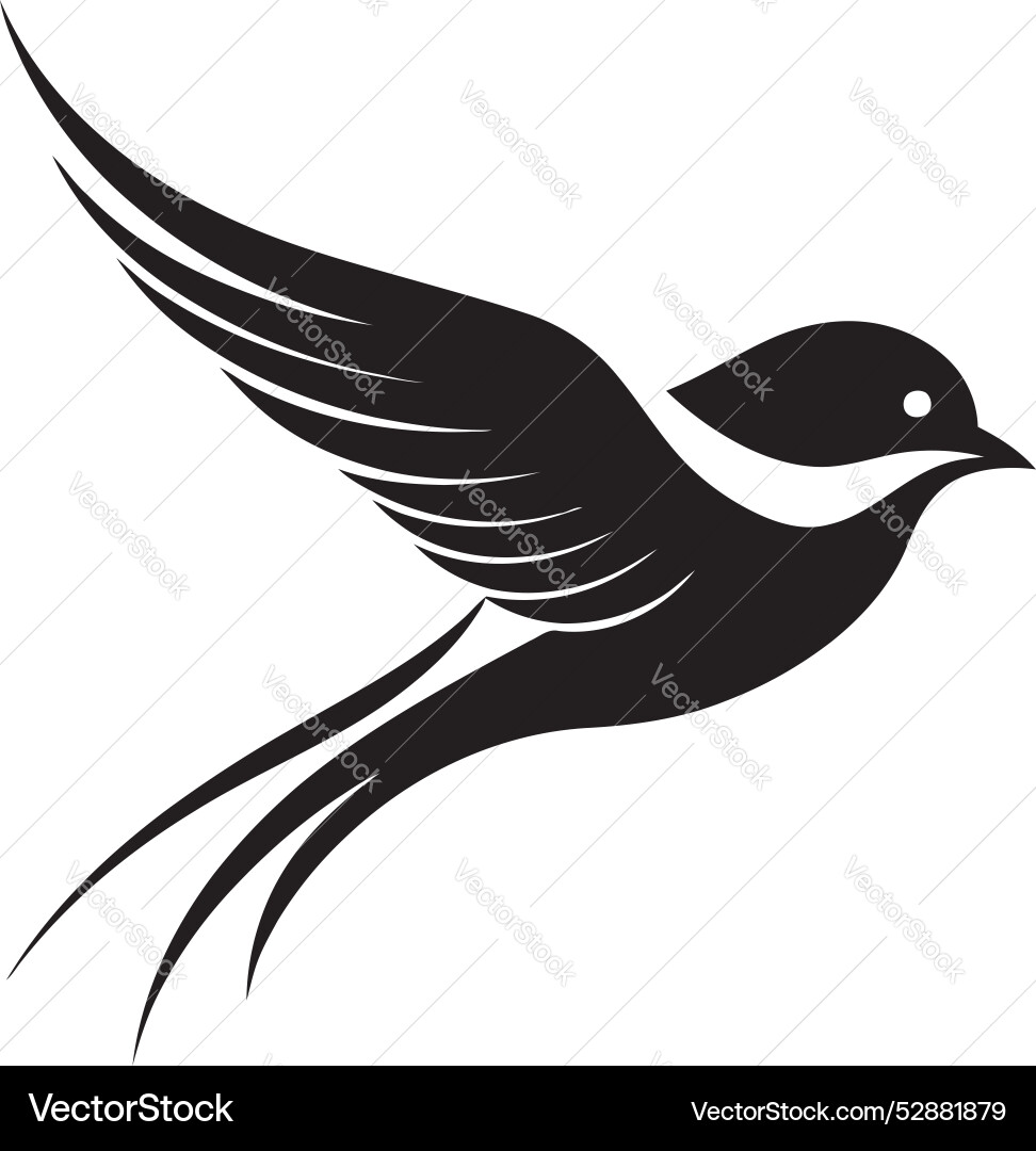 Feathered elegance ravens flight logo Royalty Free Vector