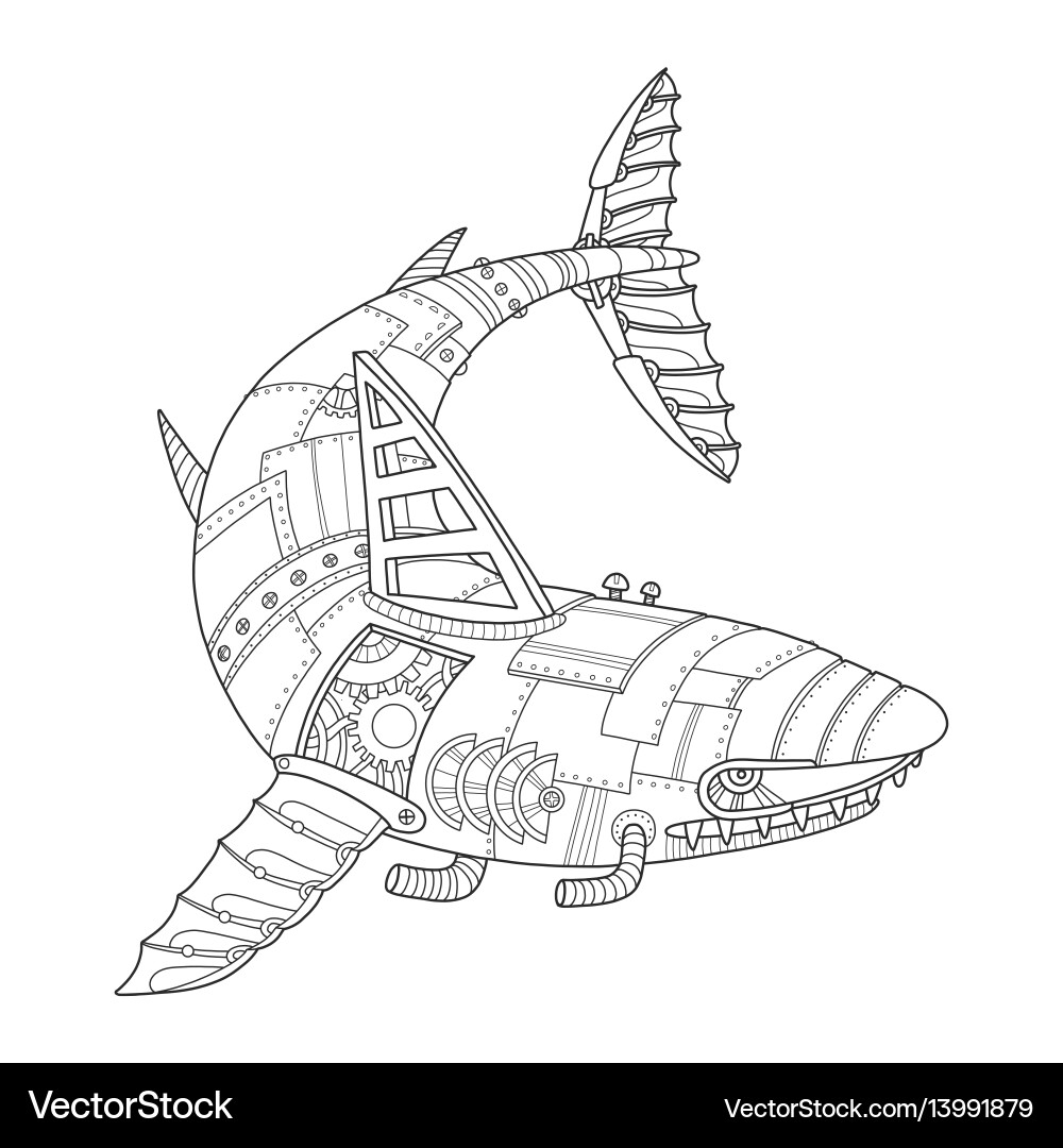 Robot Shark Vector Images (93)