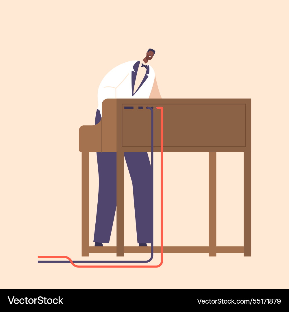 Talented skilled black musician character playing Vector Image