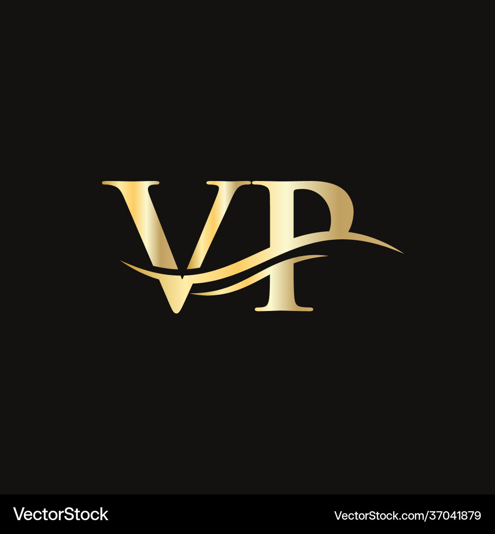 Vp logo design initial letter Royalty Free Vector Image