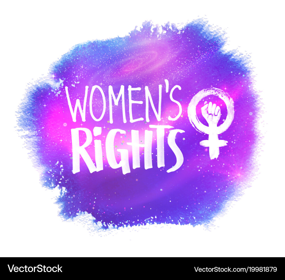 Womens rights lettering Royalty Free Vector Image