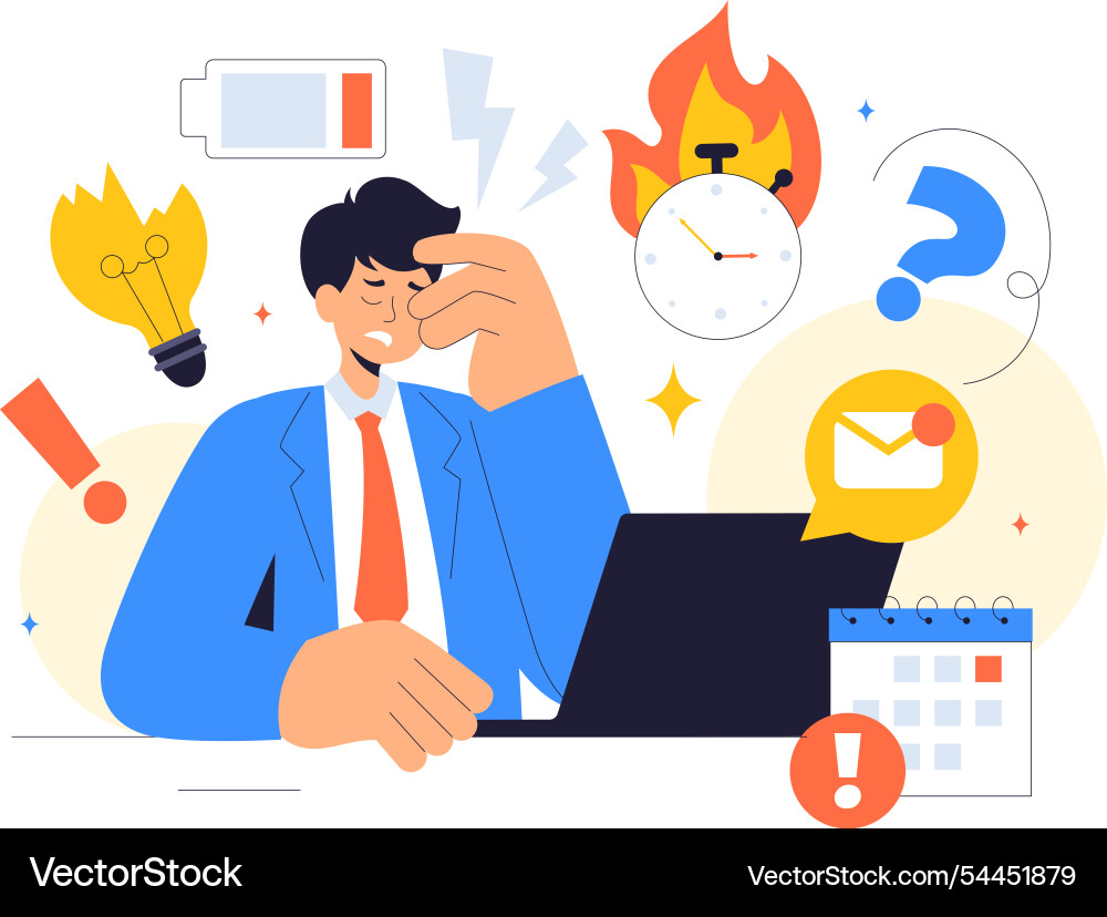 Work burnout prevention highlighting emotional Vector Image