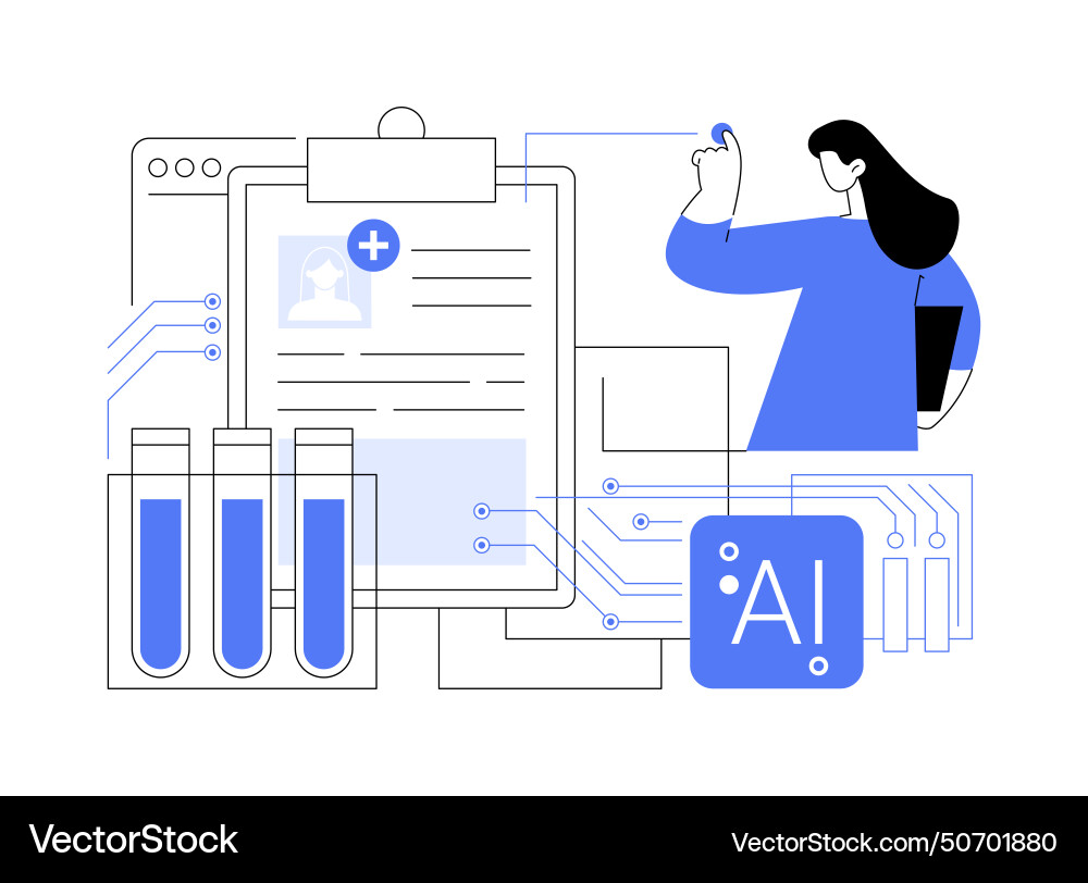 Ai-enhanced health and wellness programs abstract Vector Image