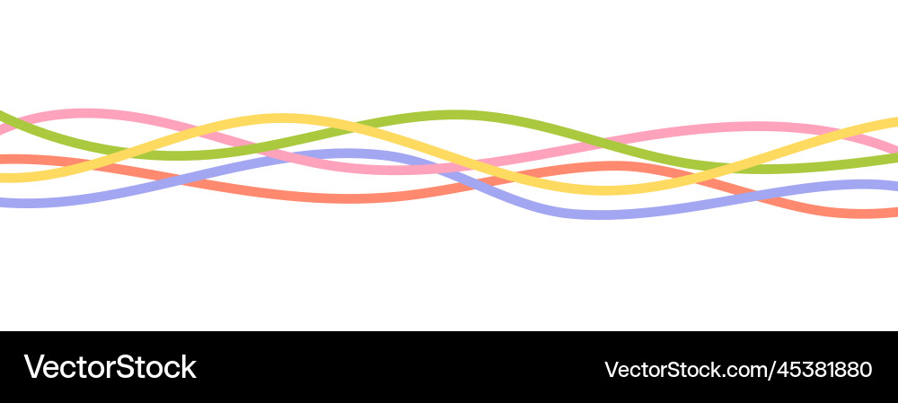 Bright colored lines forming waves editable Vector Image