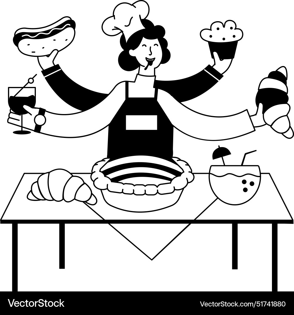 Check out this linear mini of chef sk Royalty Free Vector