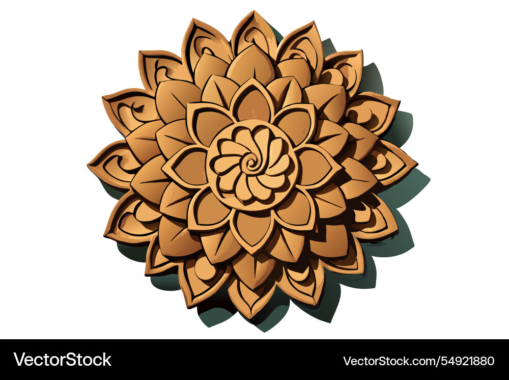 Elegant laser cut wooden flower pattern Royalty Free Vector