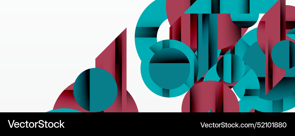 Geometric diagonal line and circle shape wide Vector Image