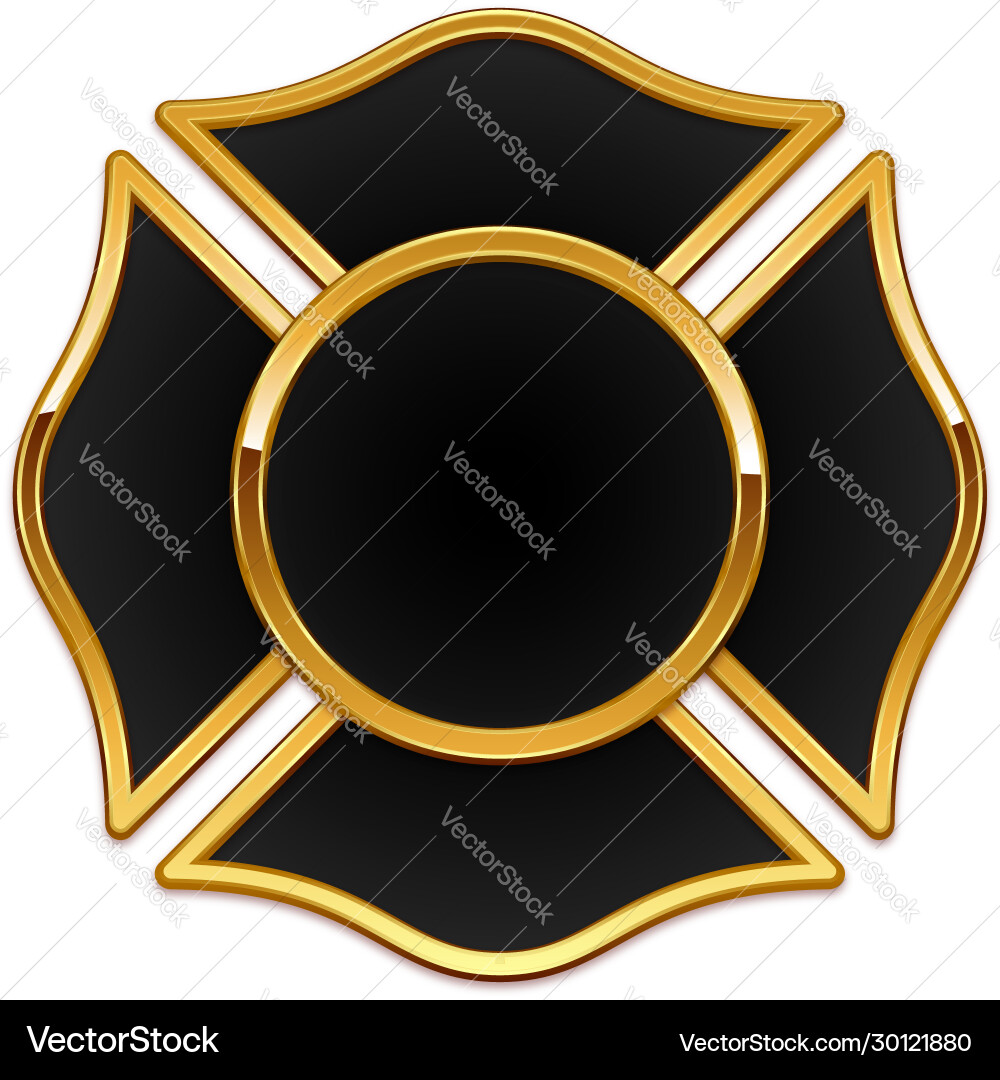 Golden Fire Department Shield Emblem Royalty Free Vector