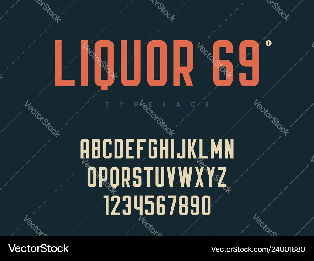 Latin uppercase alphabet letters and numbers Vector Image