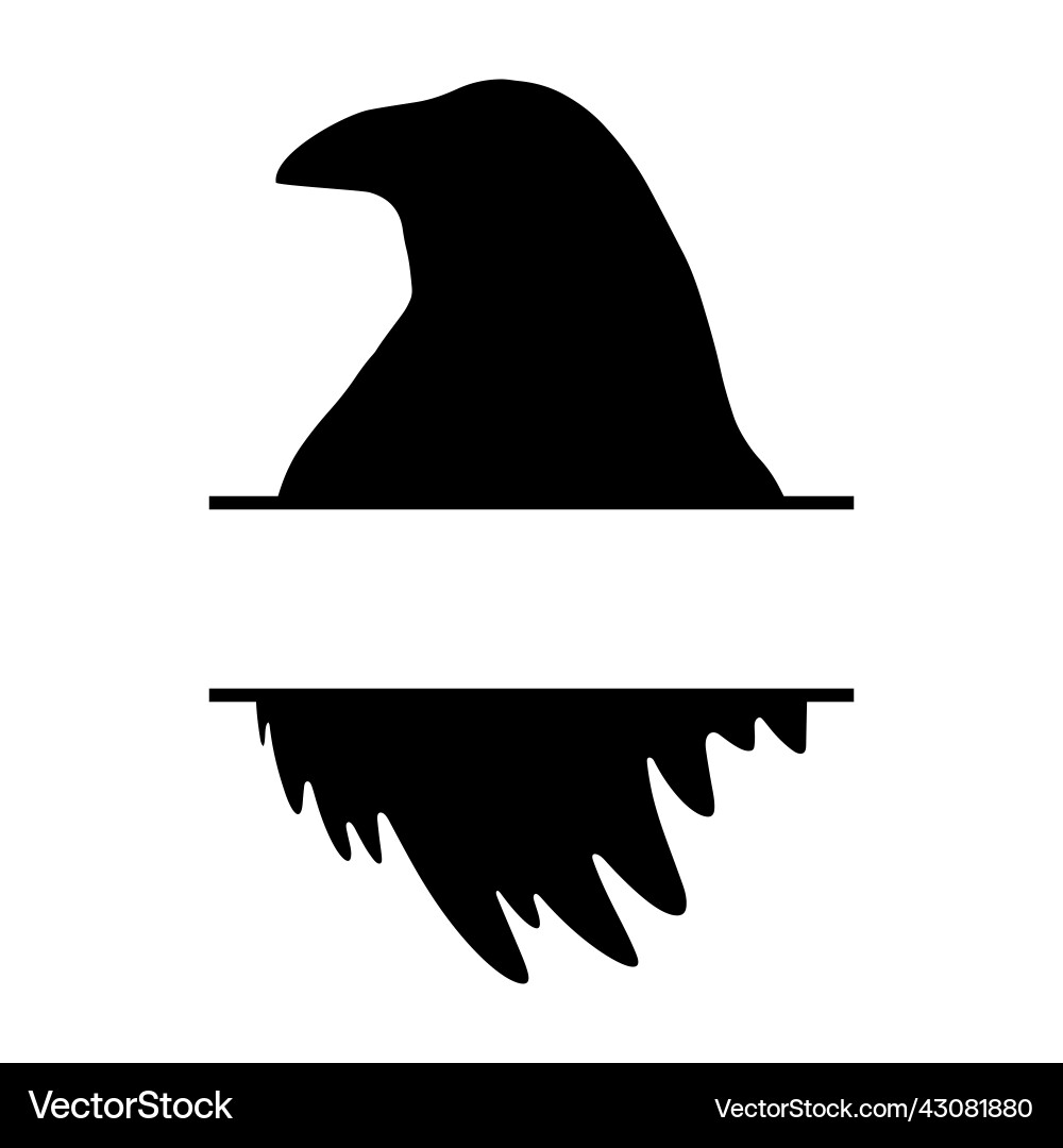 Raven split monogram Royalty Free Vector Image