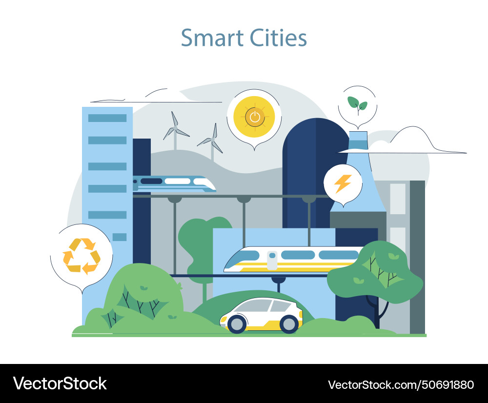 Smart cities concept Royalty Free Vector Image