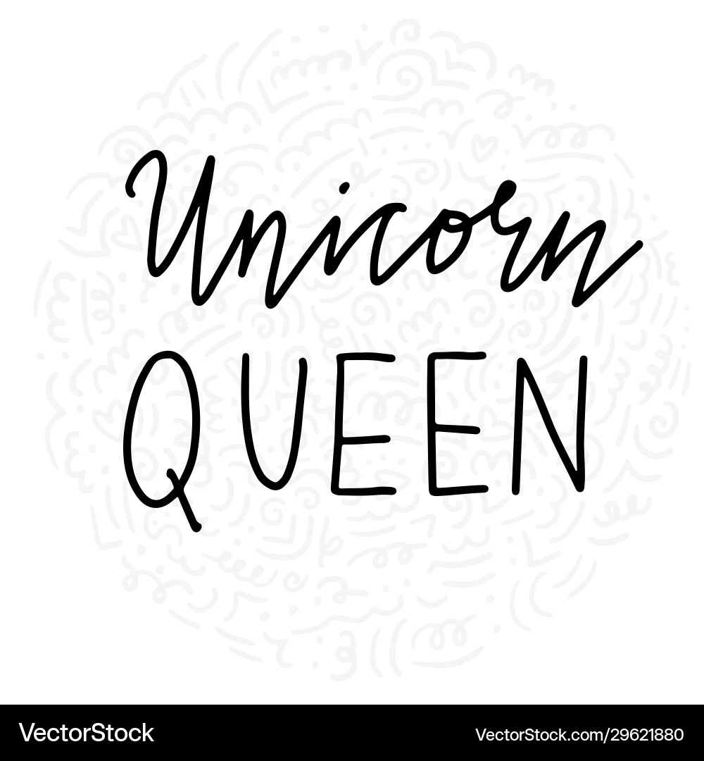 Unicorn lettering text Royalty Free Vector Image
