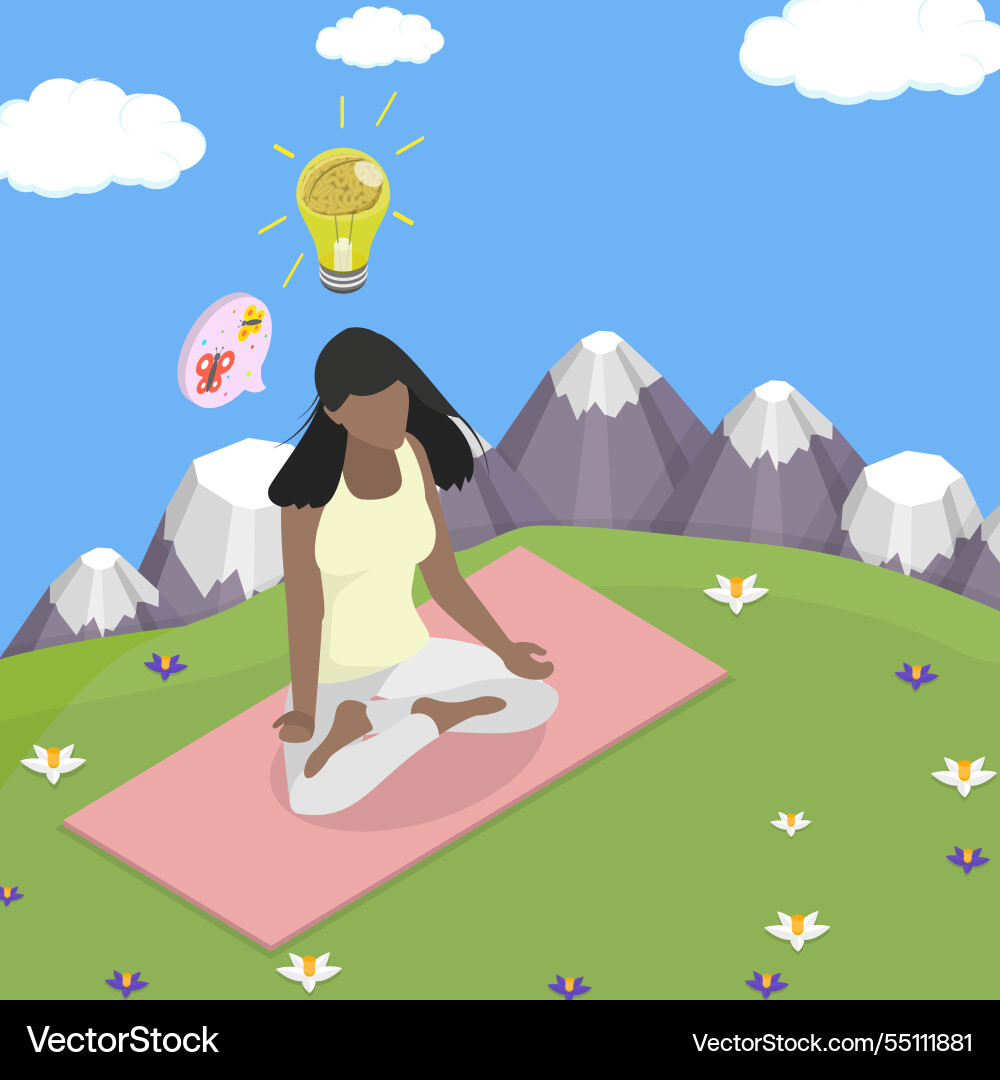 3d isometric flat of achieving Royalty Free Vector Image