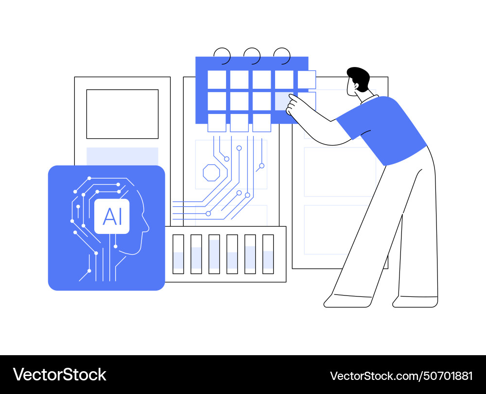 Ai-driven employee scheduling abstract concept Vector Image